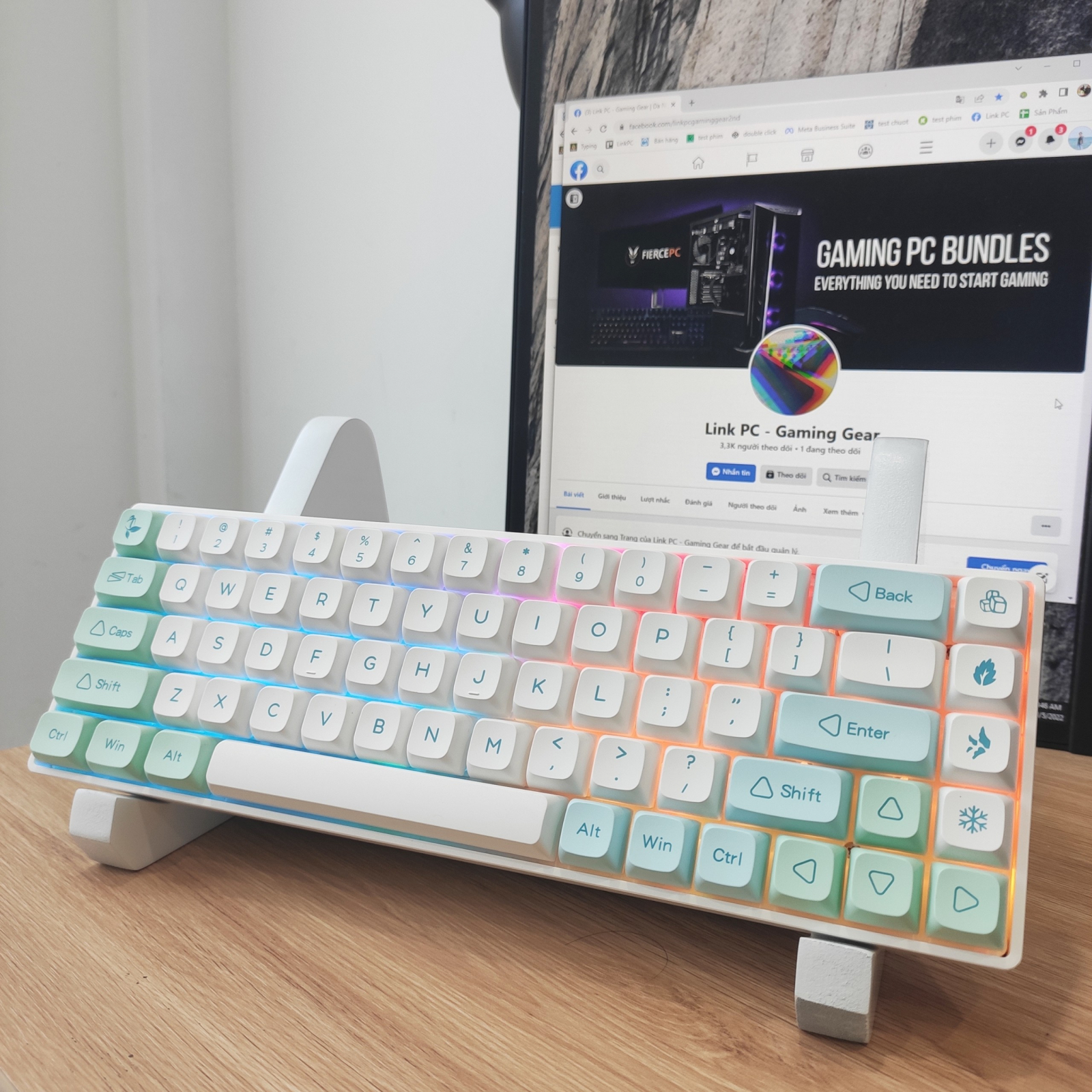 Kit Phím cơ MK68 có đèn nền rgb kết nối bluetooth / 2.4g có dây ba chế ...