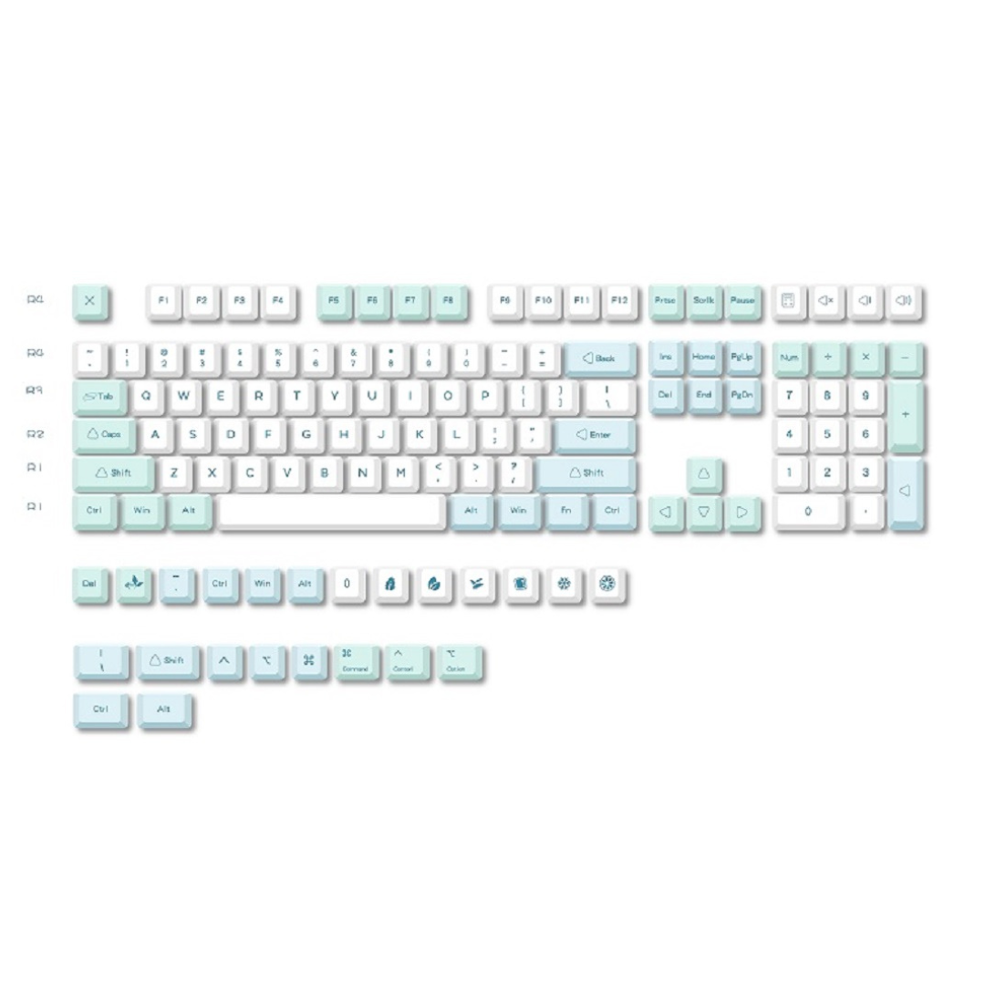 Bộ Keycap Crystal Ice Mint PBT Profile XDA cho bàn phím cơ - 132 nút ...