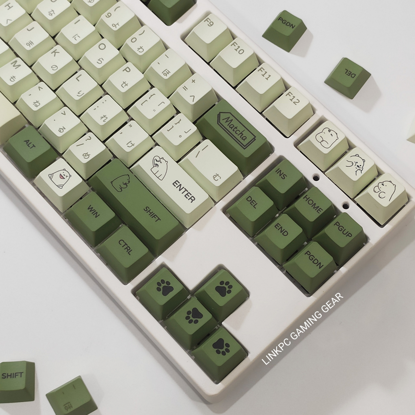 Bộ Keycap Xanh Lá - Keycap Matcha Bear 128 nút - profile cherry - nhưa ...