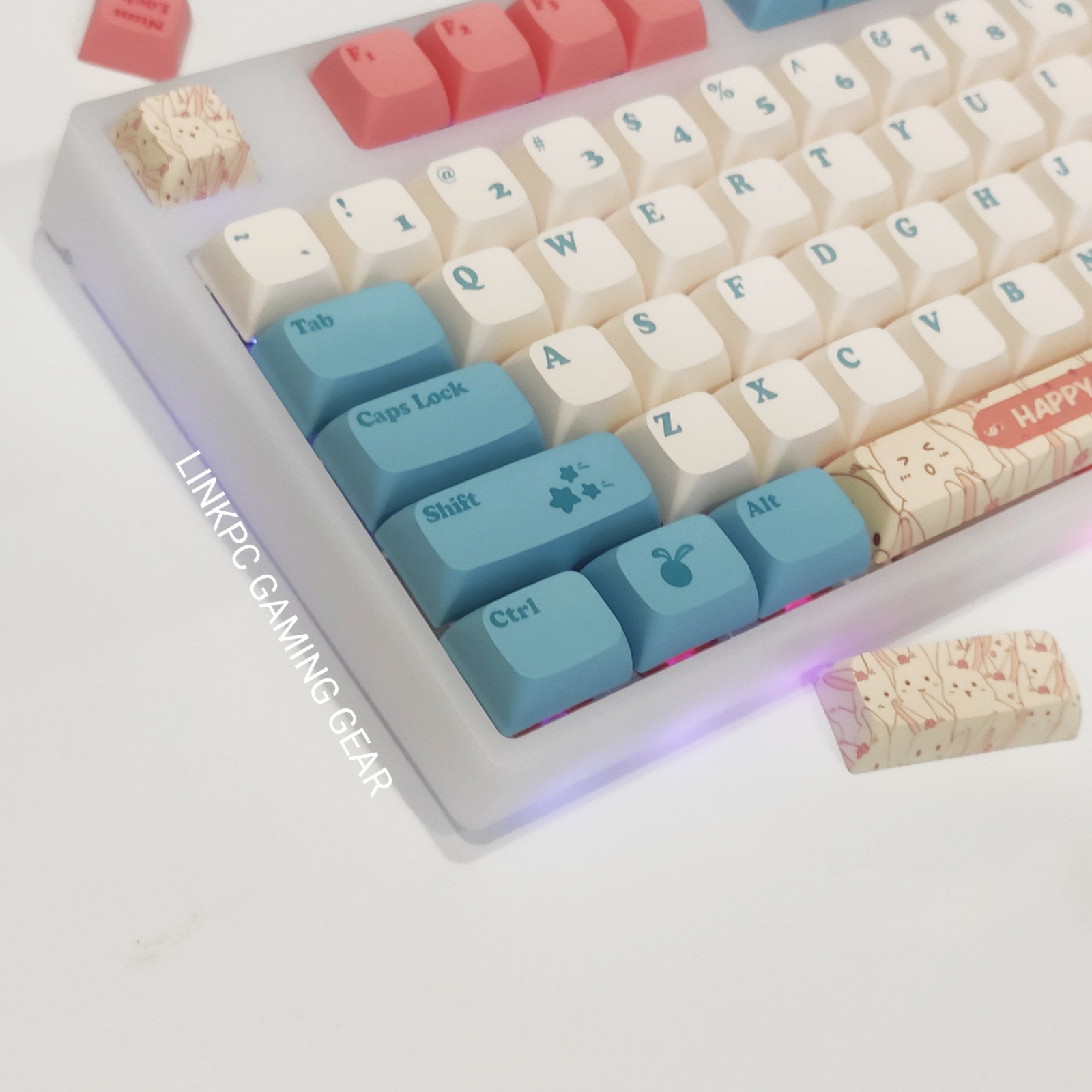 Bộ Keycap Cute - Keycap Rabbit Pink Happy New Year XDA -140 nút - New ...