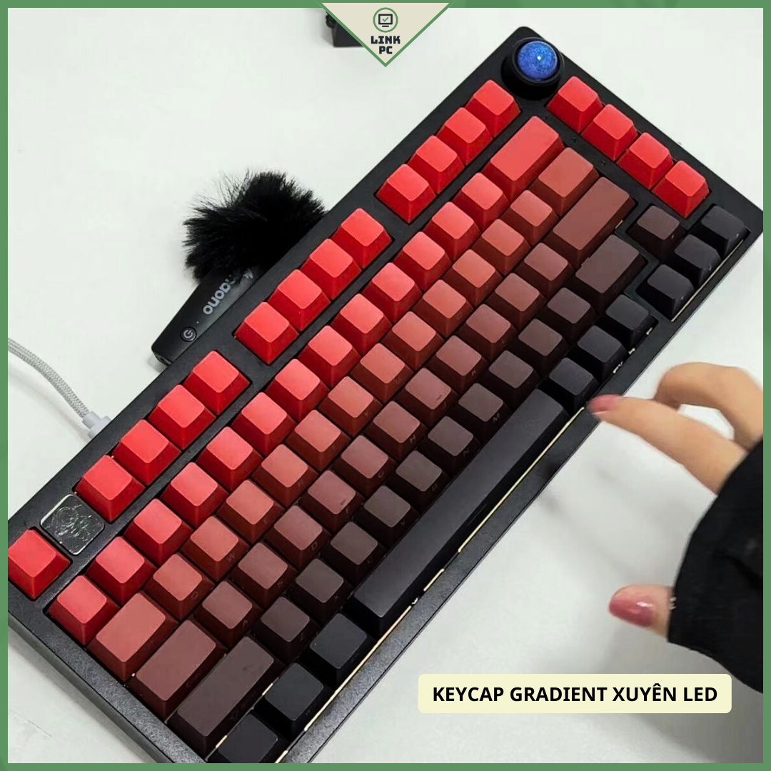 Bộ Keycap GRADIENT - RED - xuyên led 136 nút dùng cho bàn phím cơ ...