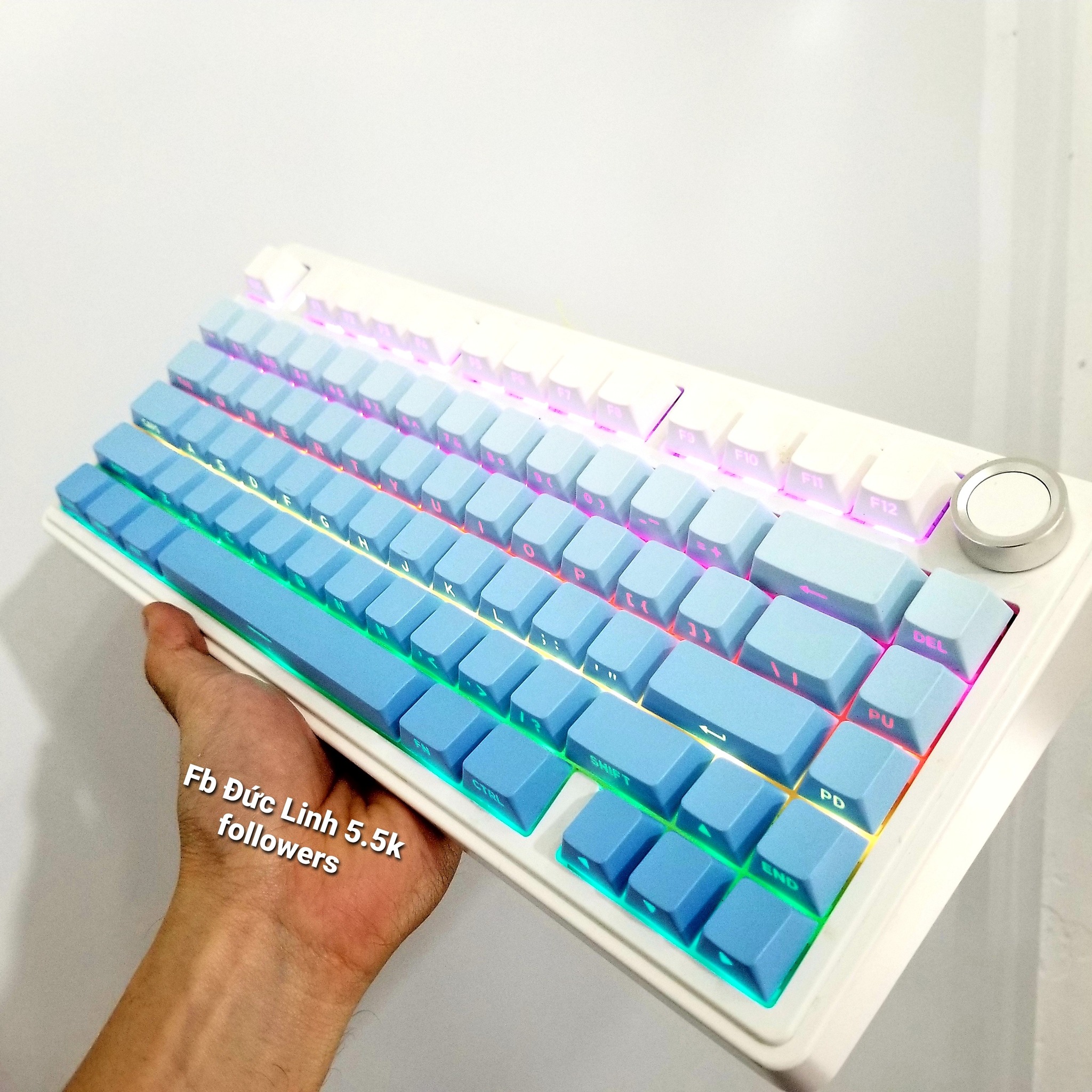 Phím Aula F75 Polar White Blue 3 Mode Like New